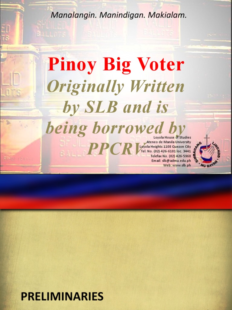 PPCRV Pinoy Big Voter NCR | PDF