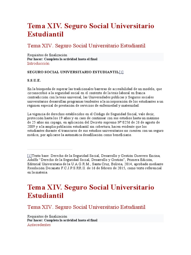 Tema XIV | PDF | Seguro | Bienestar