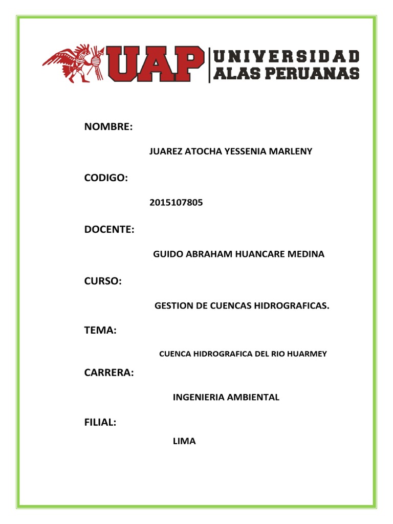 Cuenca Huarmey | PDF | Evapotranspiración | Cuenca de drenaje