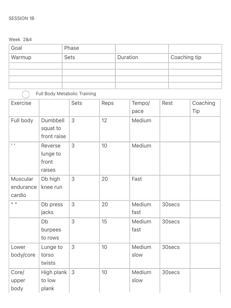 Full Body Workout | PDF