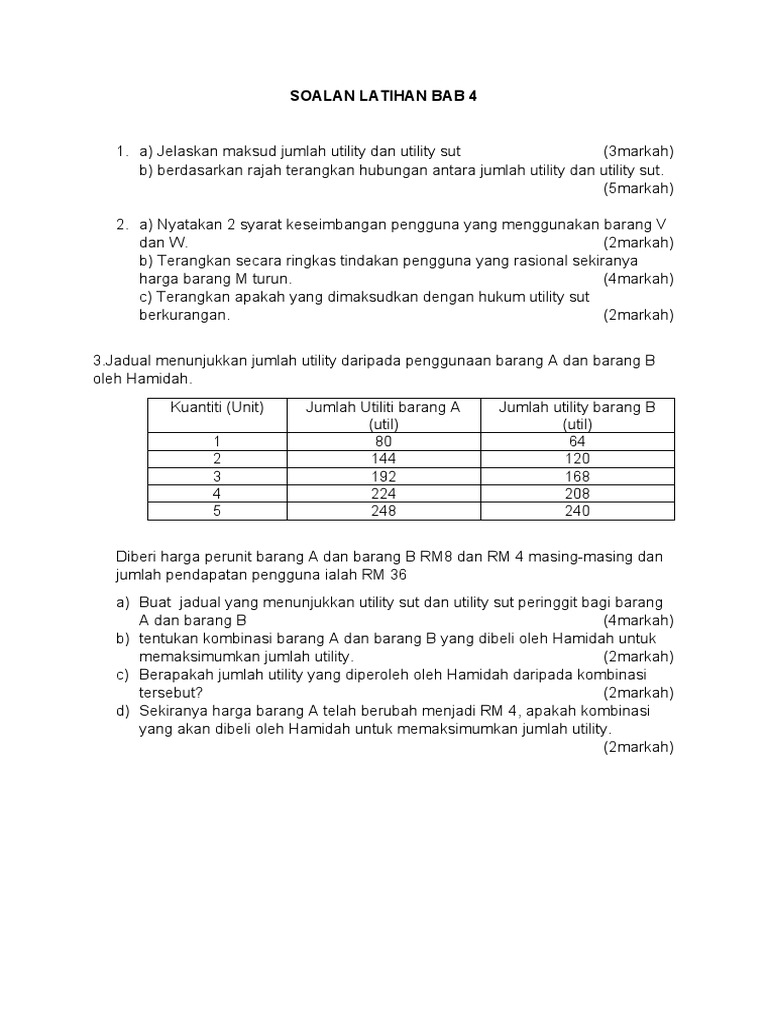 Latihan Bab 4 Ae015 | PDF