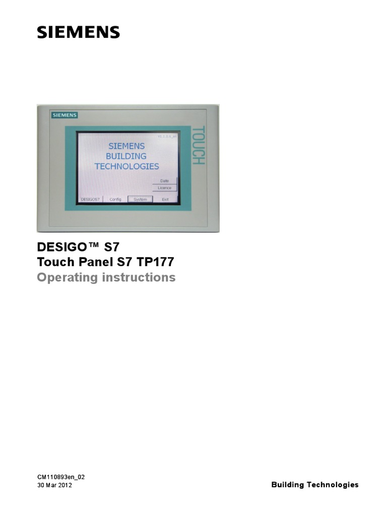 6av6 640 0ca11 0ax0 Touchpanel TP177 Micro Siemens Manual | PDF | Login ...