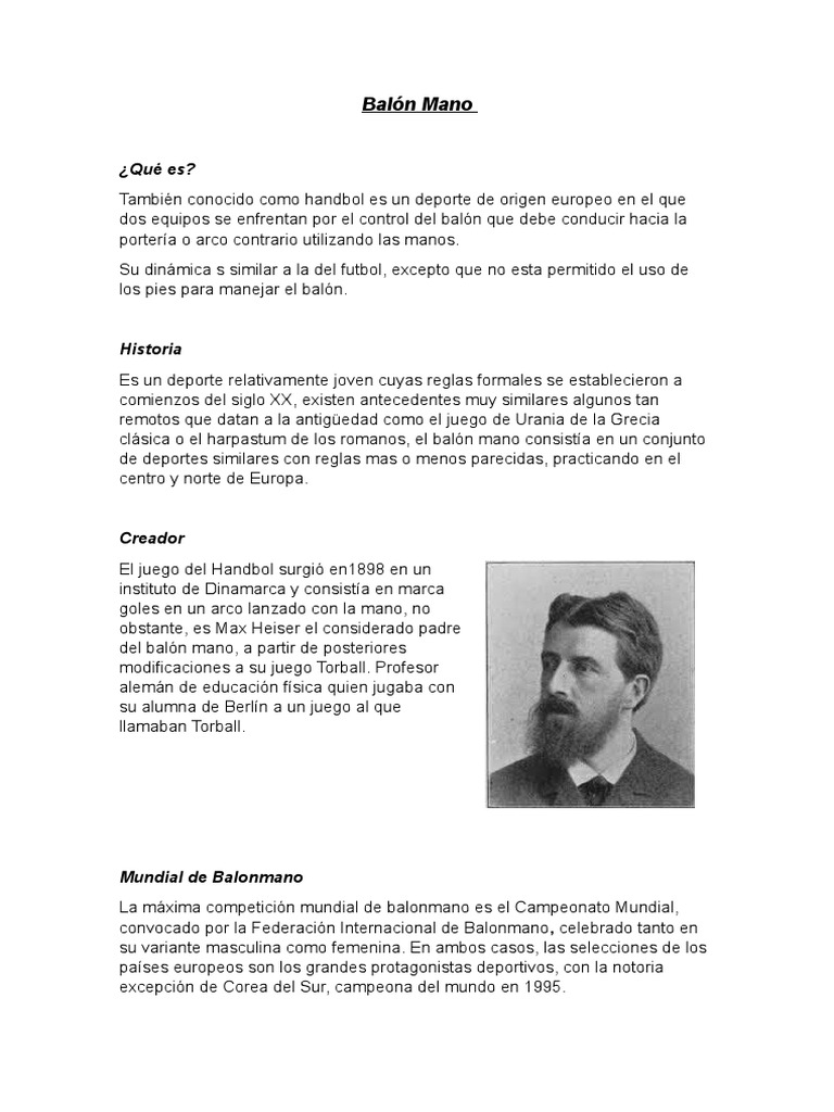 Balón Mano | PDF