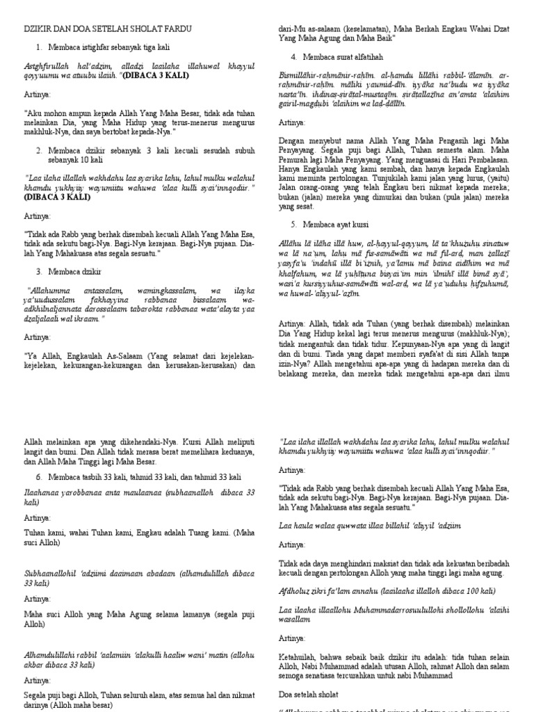 Dzikir Dan Doa | PDF