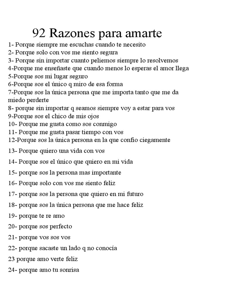 92 Razones para Amarte 1 | PDF