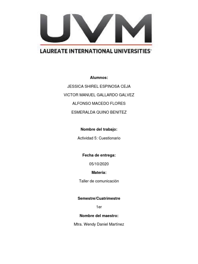 A5 Taller de Comunciación | PDF