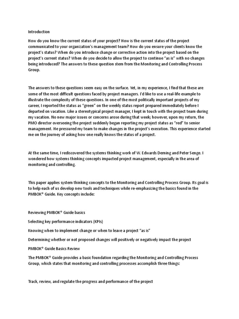 Monitoring and Controlling Phase | PDF | Performance Indicator | Experiment Monitoring and Controlling Phase | PDF | Performance Indicator | Experiment