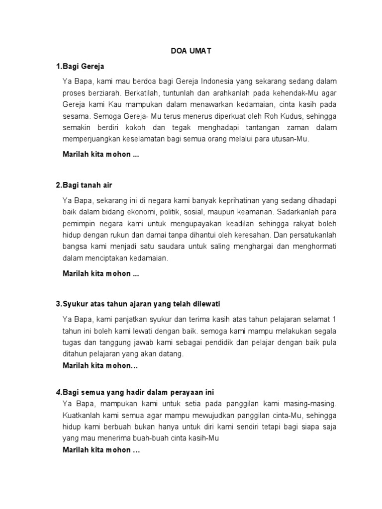 Doa Umat | PDF