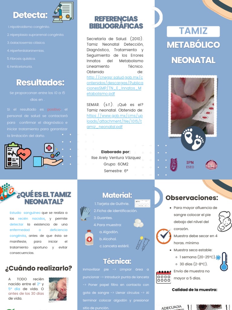 Tamiz Neonatal Esquema | PDF | Infantes | Especialidades Medicas