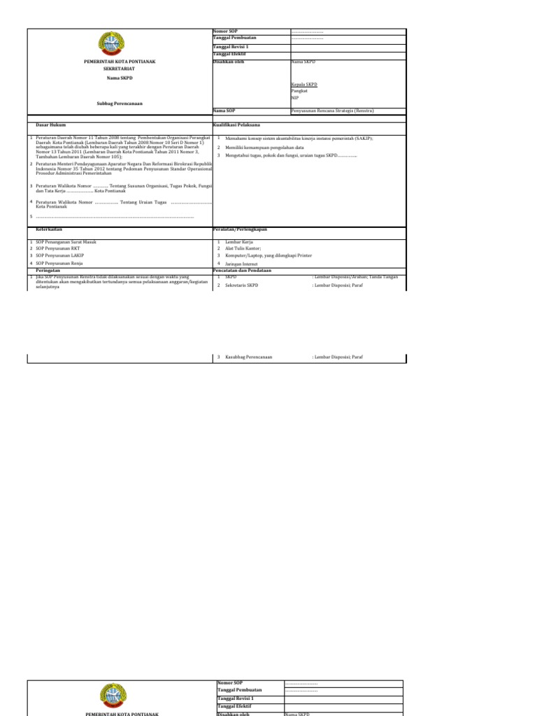 Lembar Identitas Sop Jpta 2022 | PDF