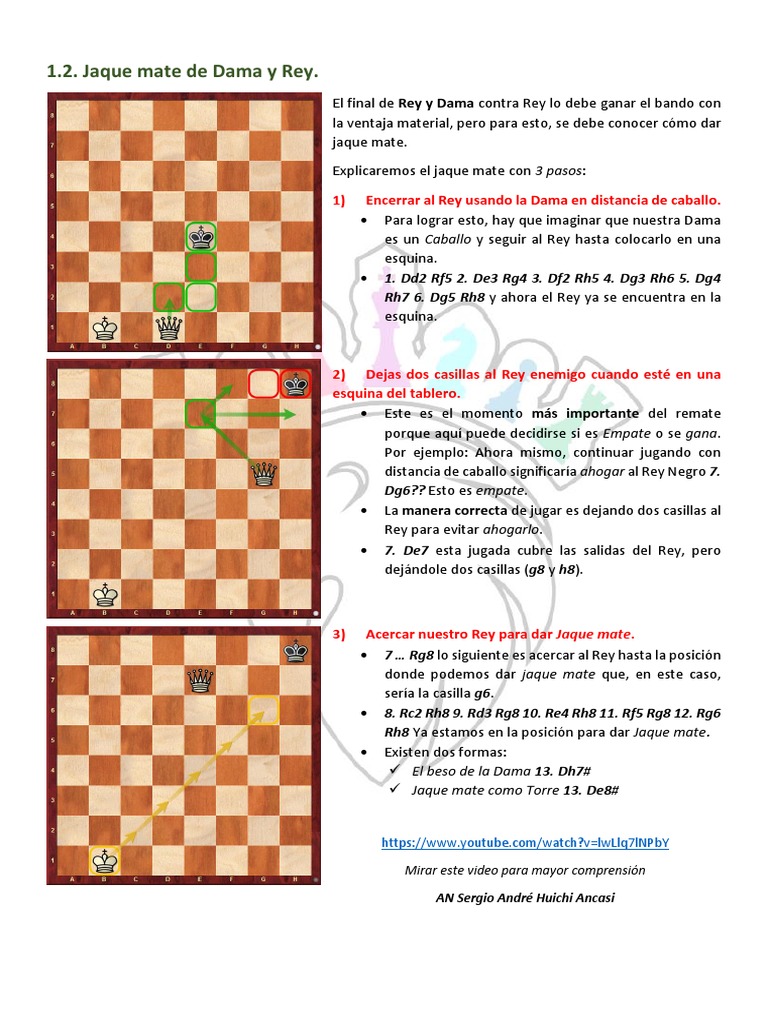 1.2. Jaque Mate de Rey y Dama | PDF | Ajedrez | Juegos de estrategia ...