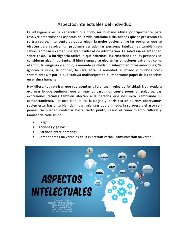 Aspectos Intelectuales Del Individuo | Descargar gratis PDF | Las ...
