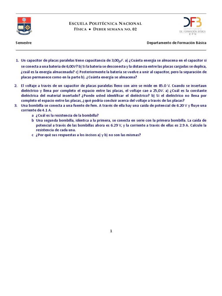 F - Sica - Ejercicios Capacitancia y Variables Electricas | PDF