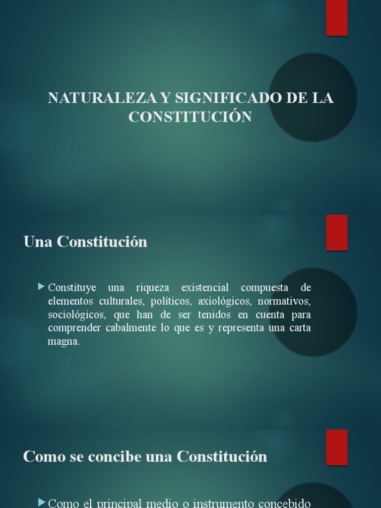 Naturaleza y Significado de La Constitución | PDF | Constitución ...