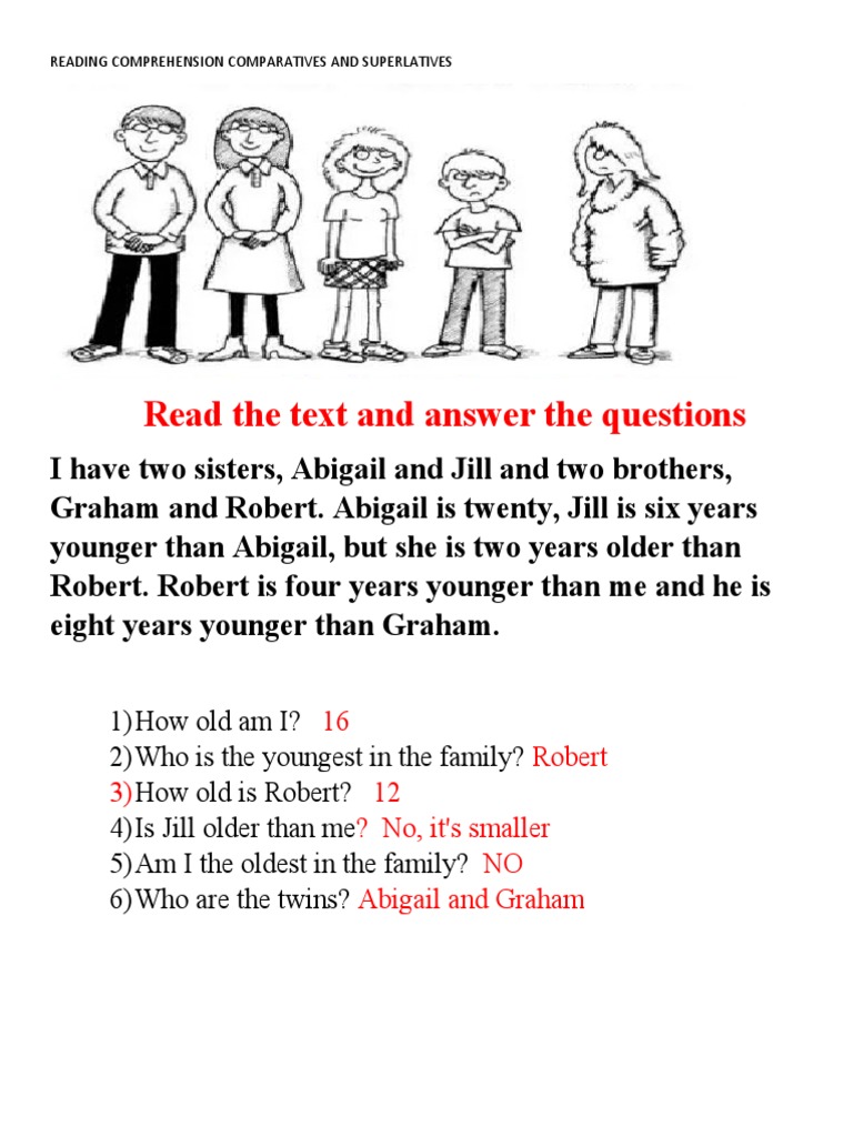 Reading Comprehension Comparatives and Superlatives | PDF