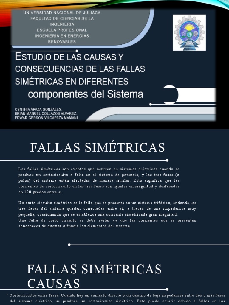 Fallas Simétricas en Sistemas Eléctricos | PDF