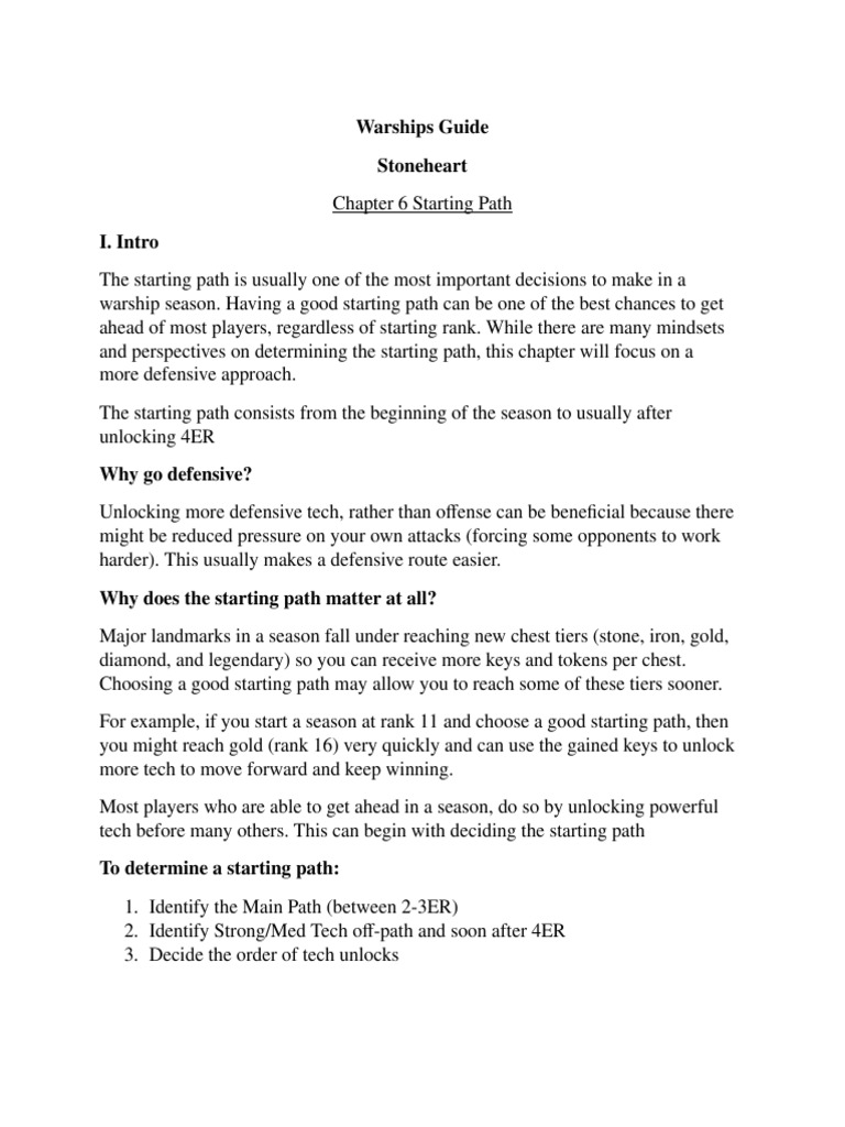 Warships Starting Path Strategy Guide | PDF