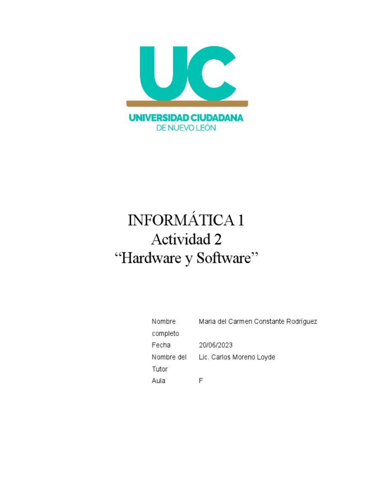 Actividad 2 Hardware y Software | PDF