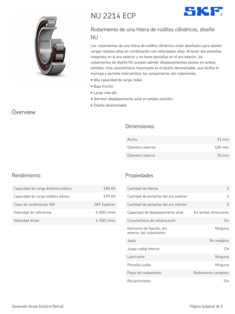 SKF NU 2214 ECP Specification | PDF | Red mundial | Internet y web