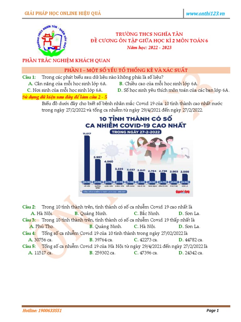 2022 2023 de Cuong Giua hk2 Toan 6 | PDF