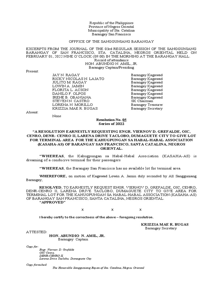 Res. #5, 2021 Habal-Habal Association | PDF