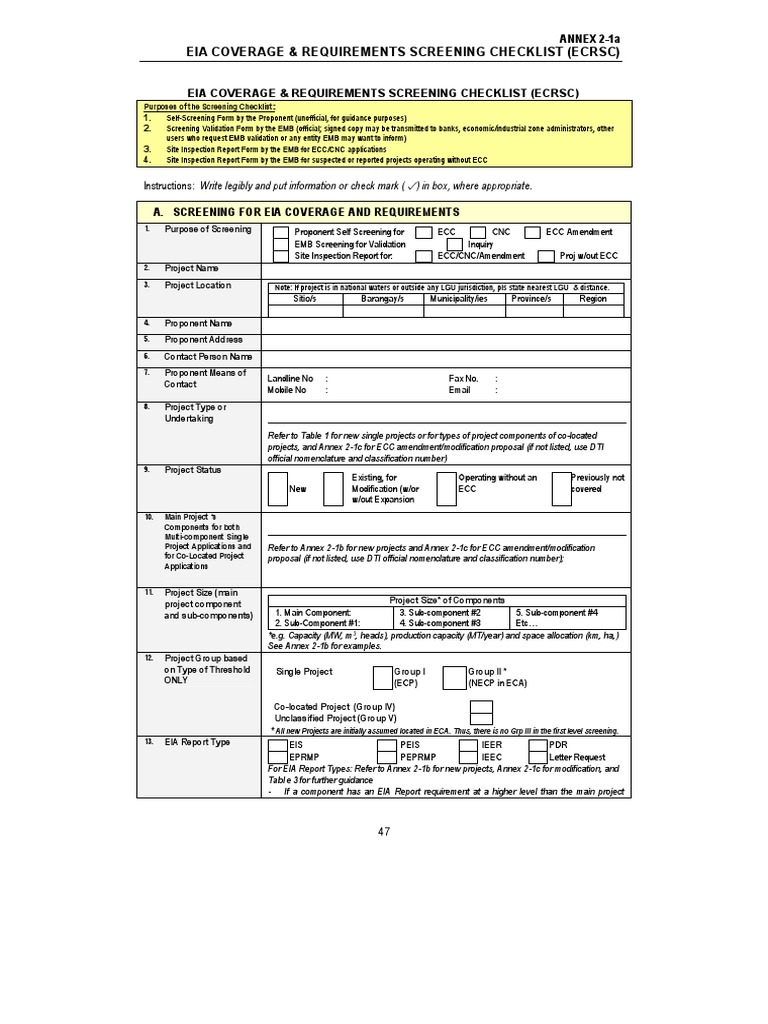 Annex 2 - 1a-EIA Coverage Requirements | PDF