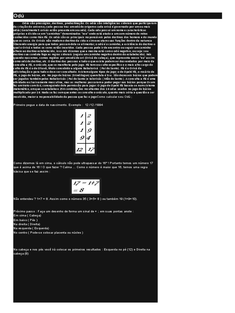 Calculando Seu Odú - Odú | PDF | Fés religiosas | Religião étnica