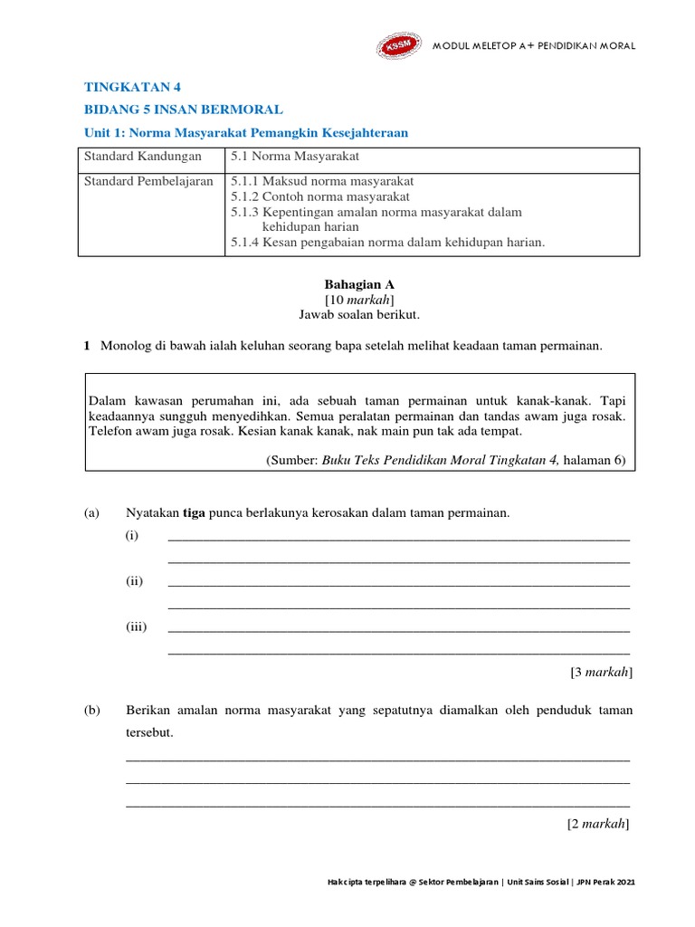 148 MODUL T2V PENDIDIKAN MORAL PASTI LULUS T4&5-15-21 | PDF