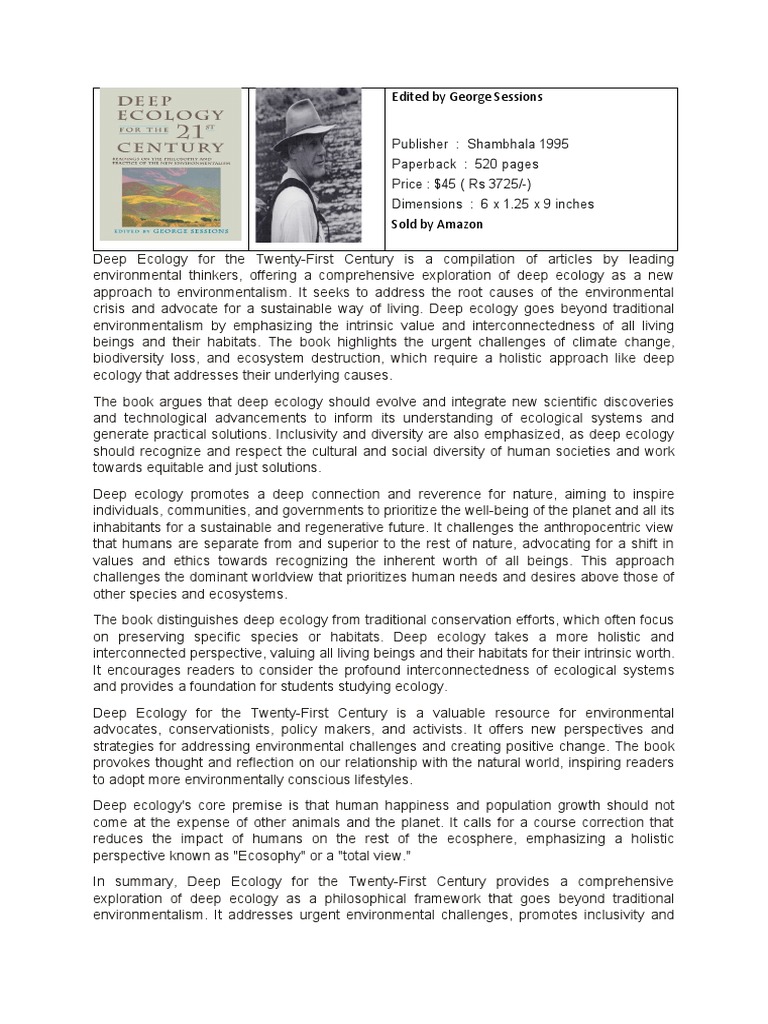 Deep Ecology For The 21st Century | PDF | Sustainability | Ecology