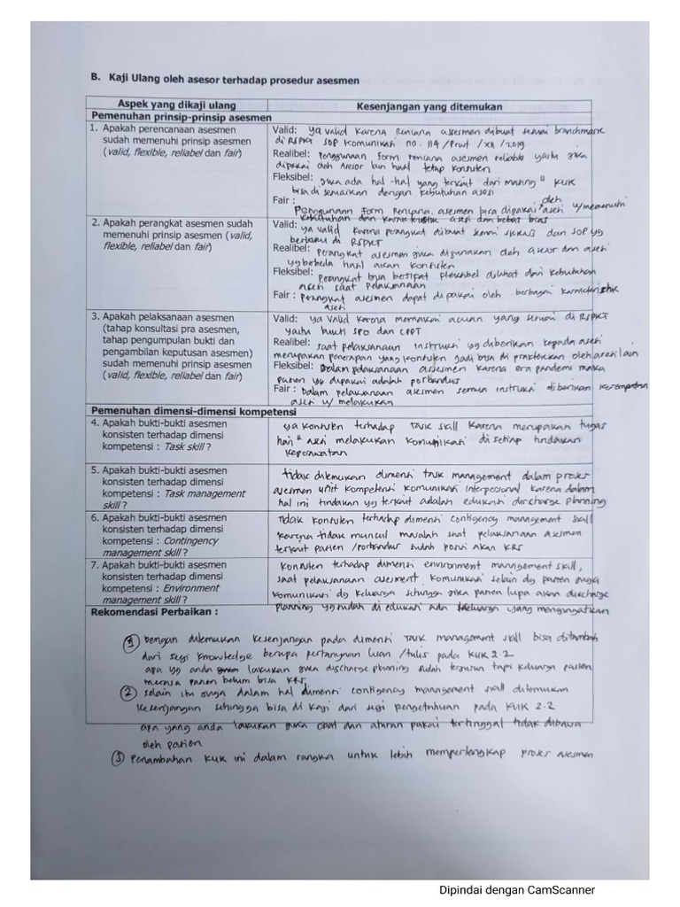 Contoh Form 09 B Kaji Ulang Asesmen | PDF