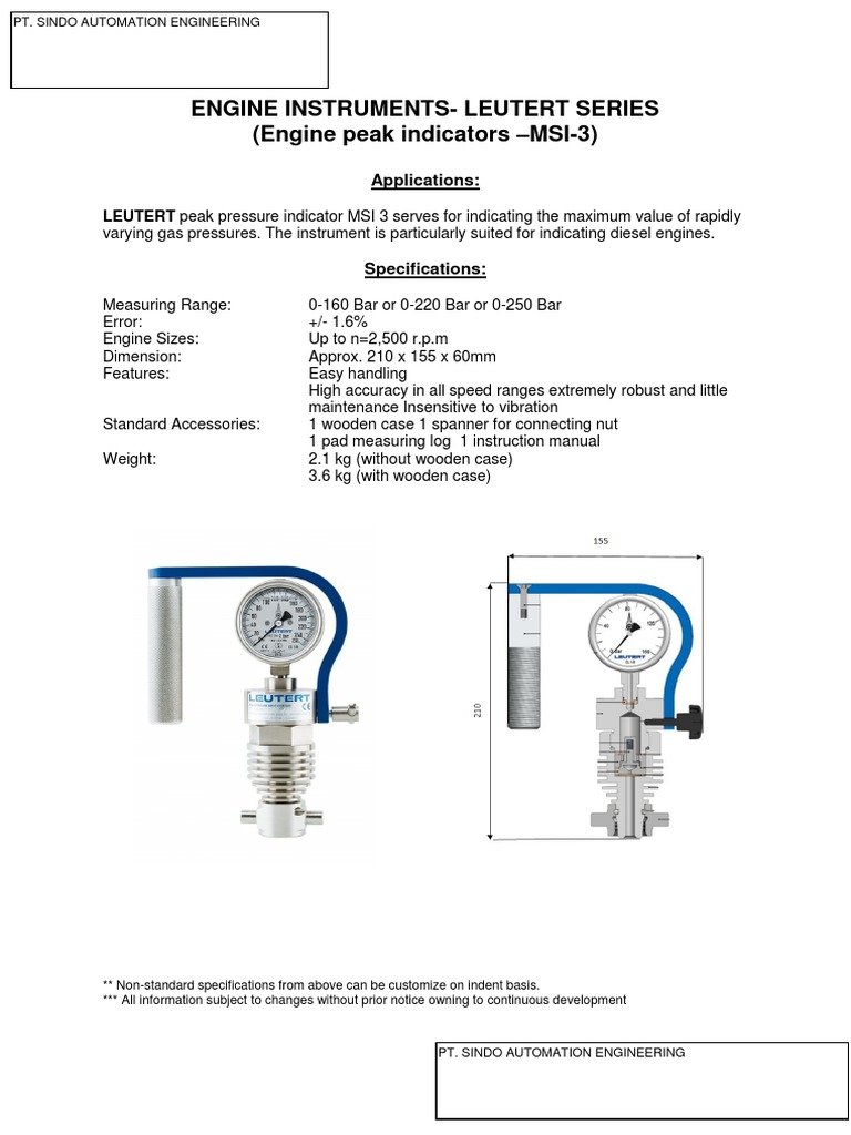 Engine Instruments Engine Peak Indicator MSI 3 | PDF