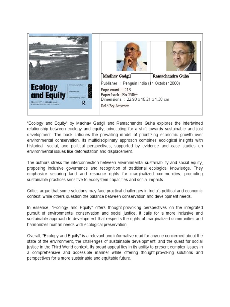 Ecology and Equity | PDF