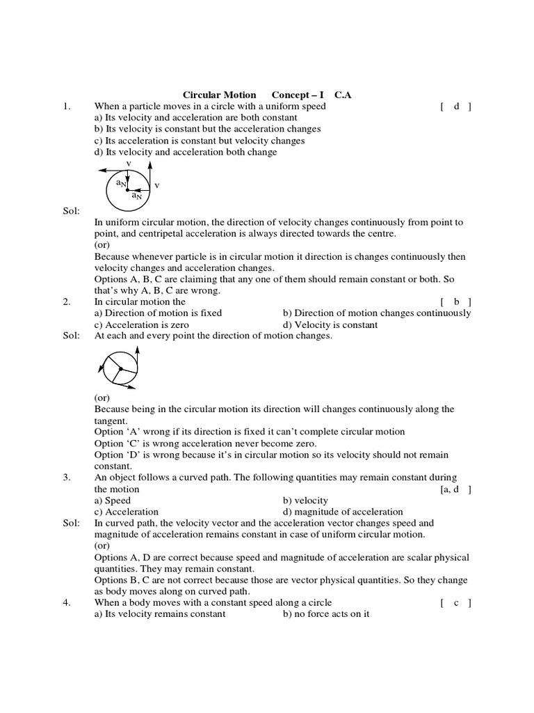 7th Circular Motion Solutions | PDF | Acceleration | Velocity