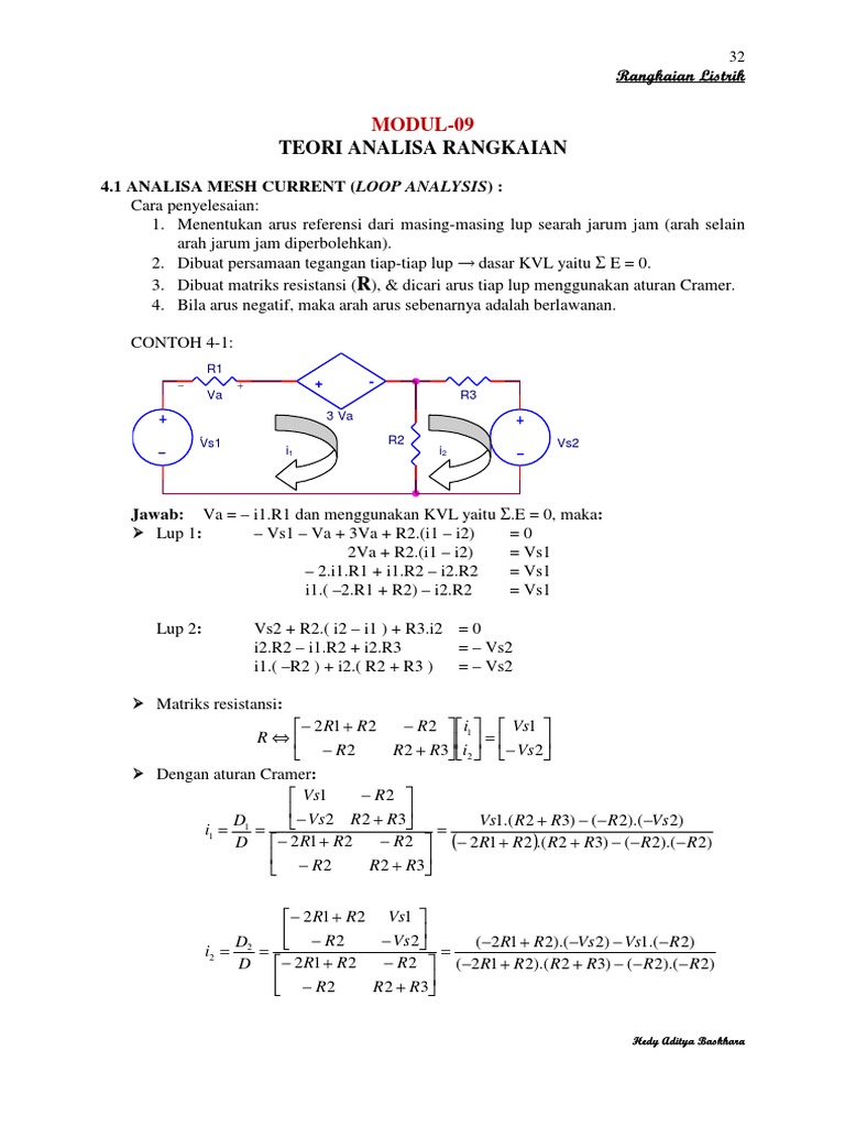 Modul09-RL-ANALISA MESH CURRENT - LOOP ANALYSIS | PDF