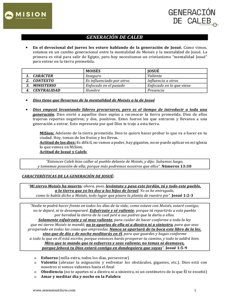 Generación de Caleb (Digital) | PDF | Moisés | Joshua