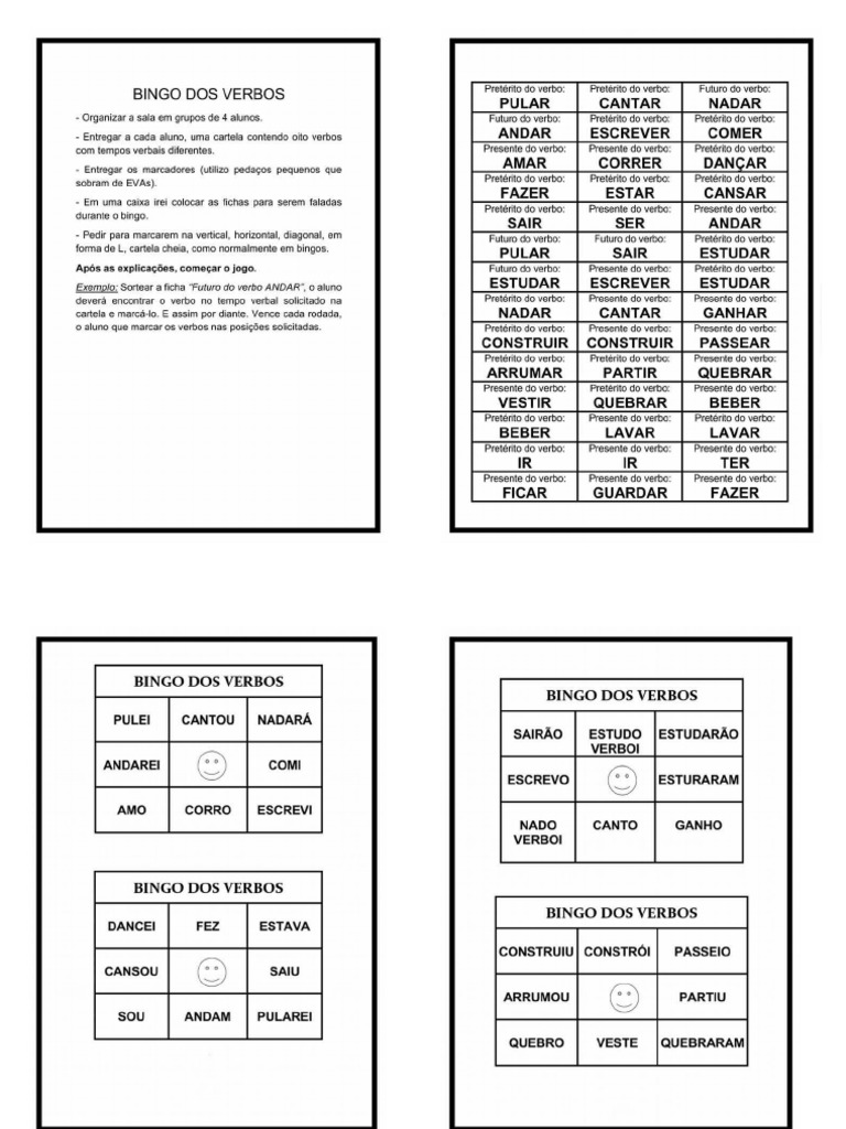 Bingo Verbos 2019 | PDF