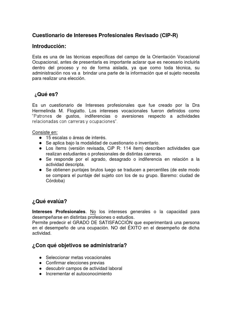 Apunte de Clase 11. CIP-R | PDF