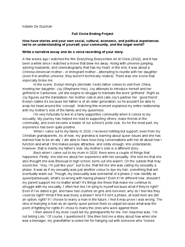 Full Circle Ending Project | PDF