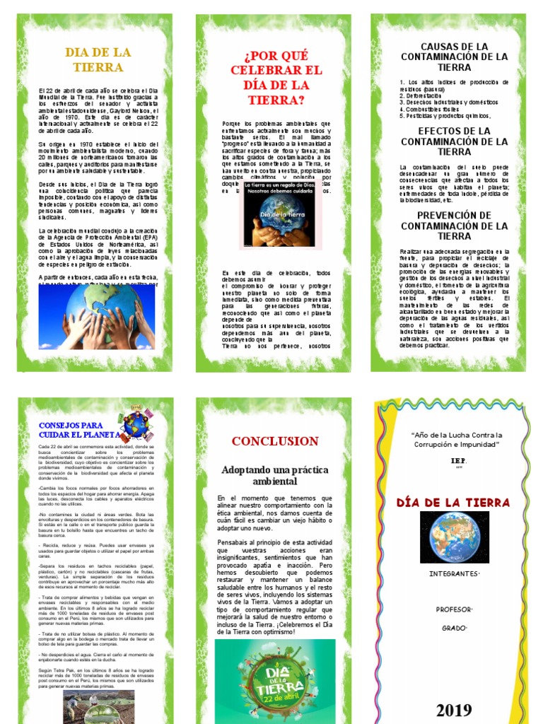 Triptico Dia de La Tierra 2019 | PDF