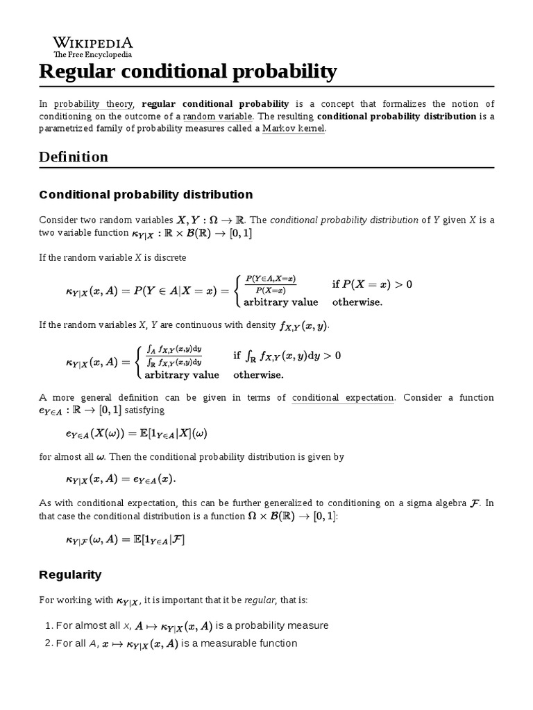 Regular Conditional Probability | PDF