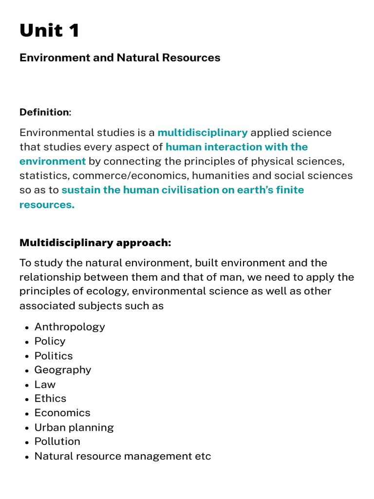 Unit 1-1 | PDF | Renewable Energy | Sustainability