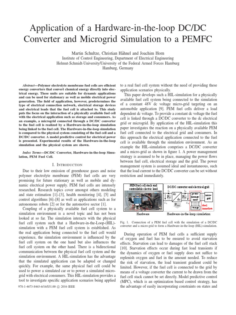 Application of A Hardware-In-The-Loop DC To DC Converter and Microgrid Simulation To A PEMFC ...