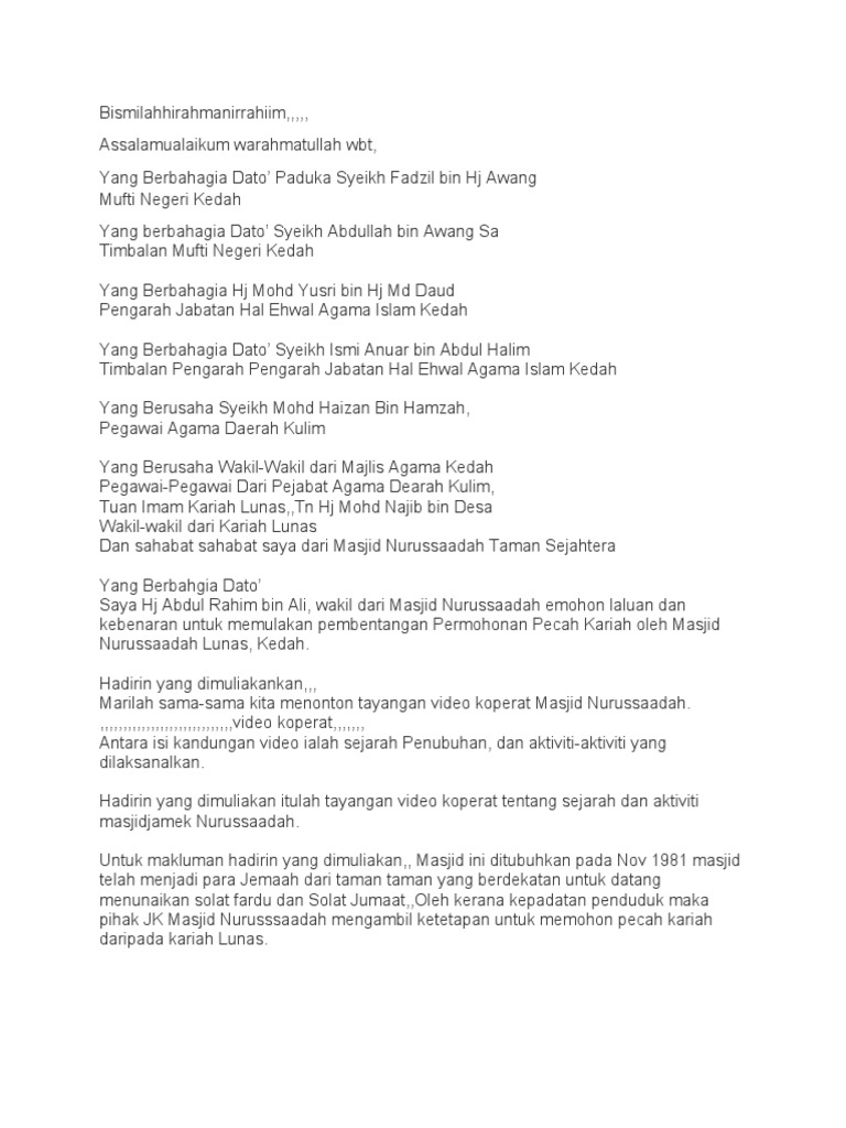 Pembentangan Pecah Kariah | PDF