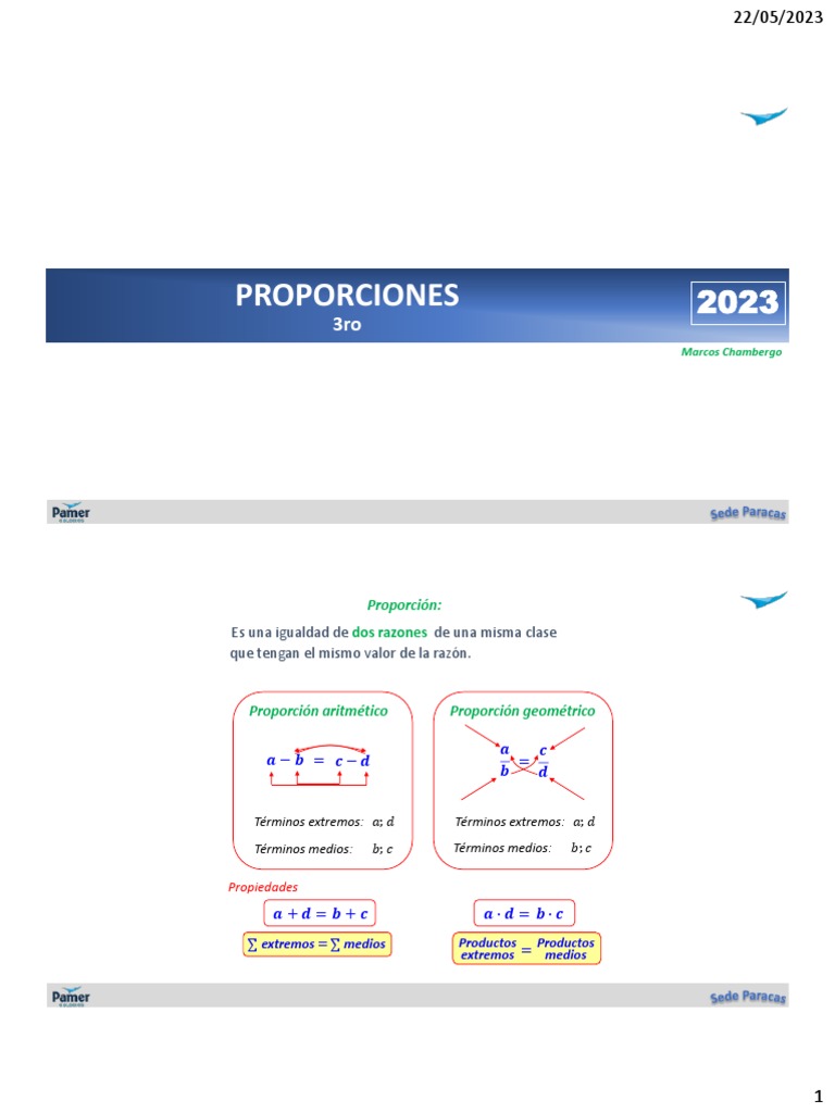 3ro Bim II Sem 1 Proporcion 2023 CLASE | PDF