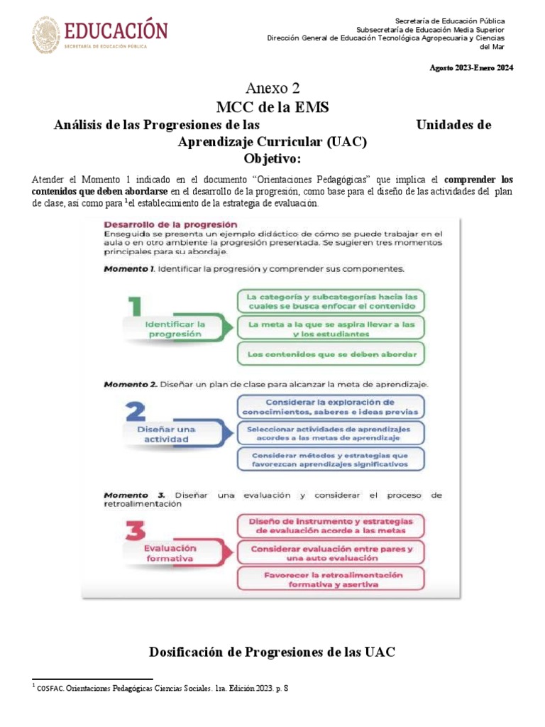 Anexo 2 Análisis de Las Progresiones de Las UAC - Ciencias Sociales | Descargar gratis PDF ...