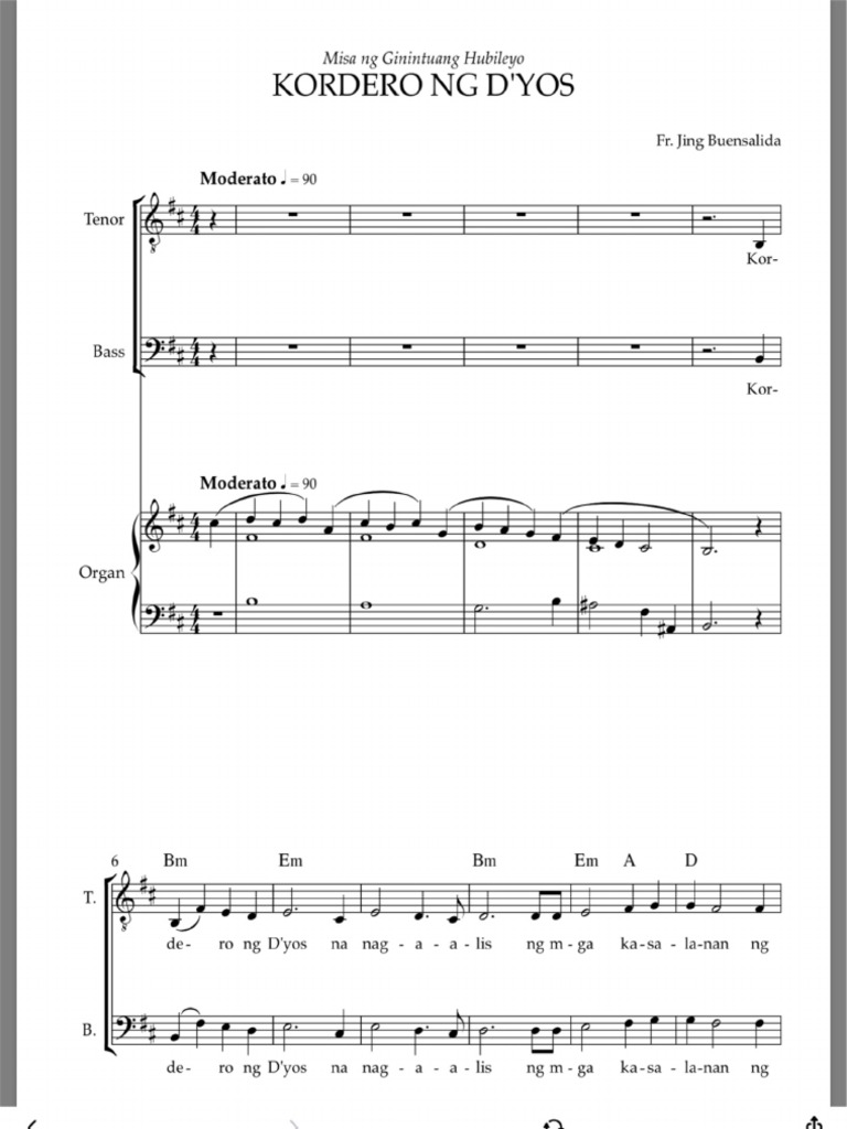 Misa Buensalida - Kordero NG Diyos | PDF