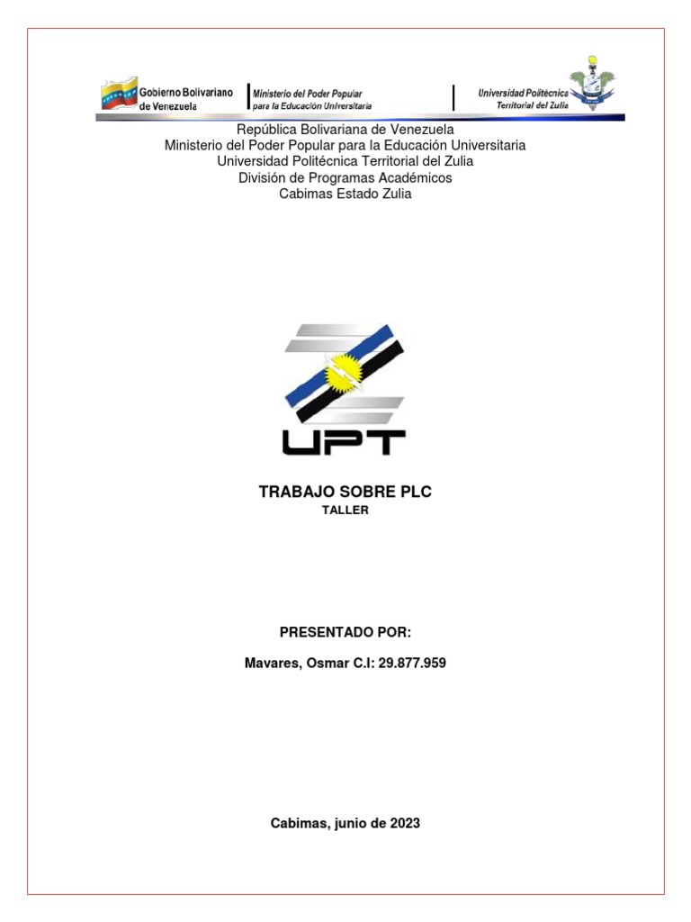Trabajo Sobre PLC | PDF | Controlador lógico programable | Programación ...