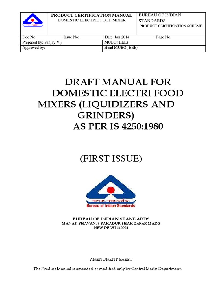 Production Manual Is 4250 Pdf
