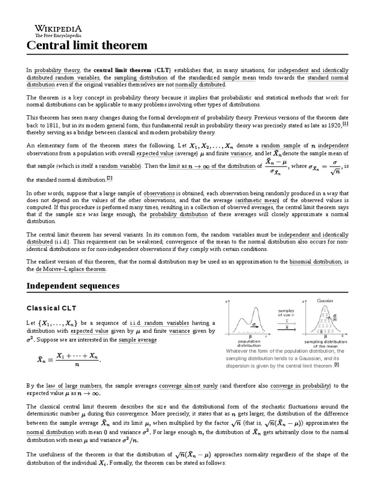 Central Limit Theorem | PDF