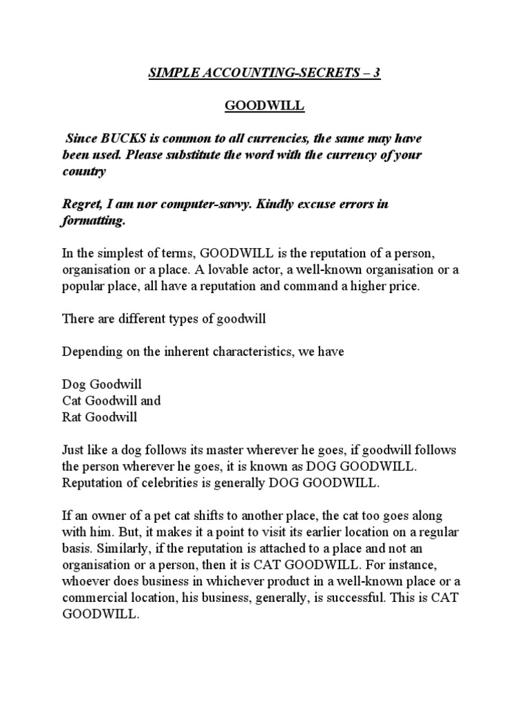 Types of Goodwill Explained | PDF | Goodwill (Accounting) | Balance Sheet